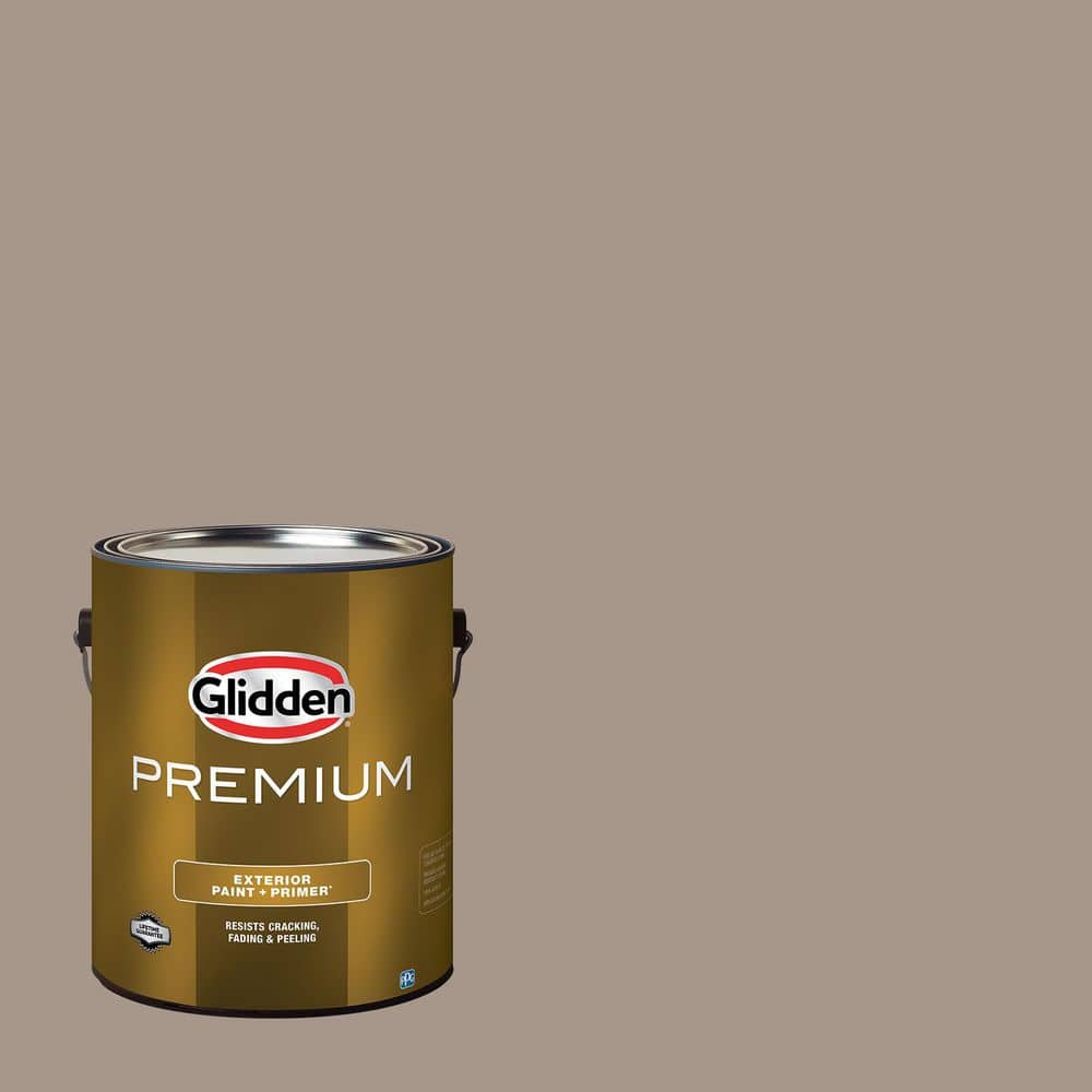 Glidden Premium 1-gal. PPG1020-5 Earl Gray Flat Exterior Latex Paint ...