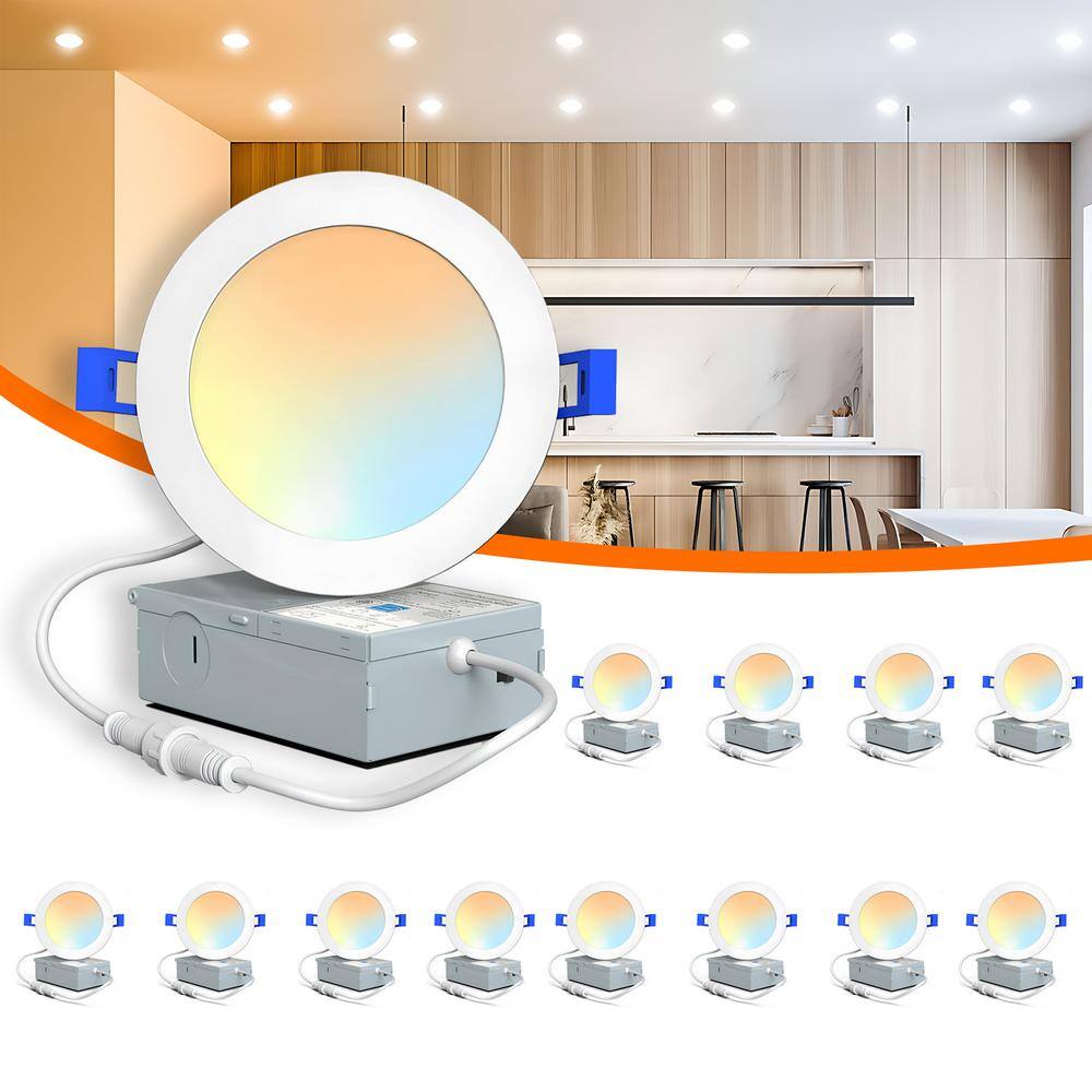 Reviews for TOZING Ultra thin 6 in. Dimmable White 5CCT Canless LED ...