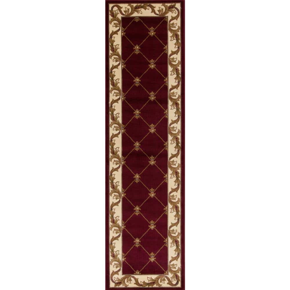 MILLERTON HOME Victorian Red 2 ft. x 8 ft. Runner Rug MIL531922X711RU ...