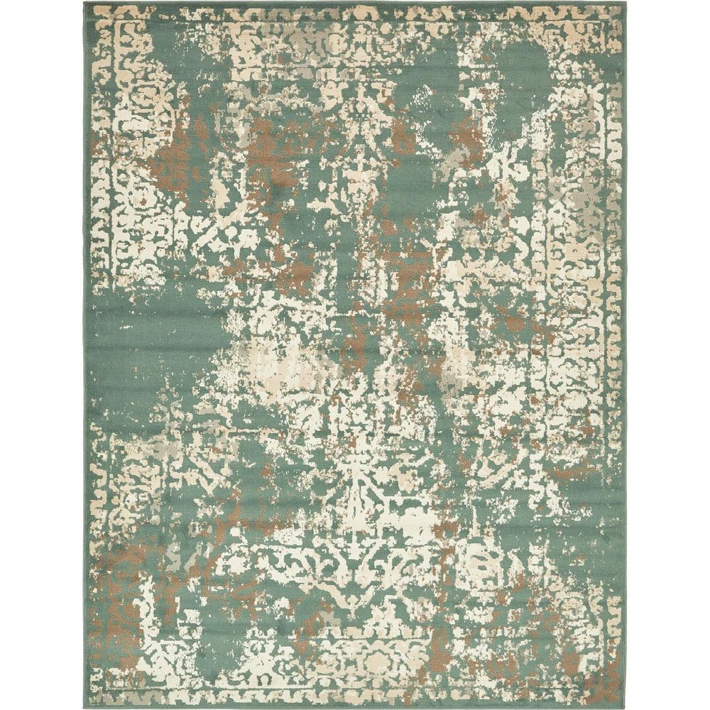 Unique Loom Tuareg Mirage Green 9' 0 x 12' 0 Area Rug 3138730 - The ...