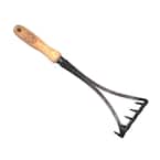 DeWit 10 in. L Ash Hardwood Handle 13.5 in. L Bio 5 Tine Hand Rake ...