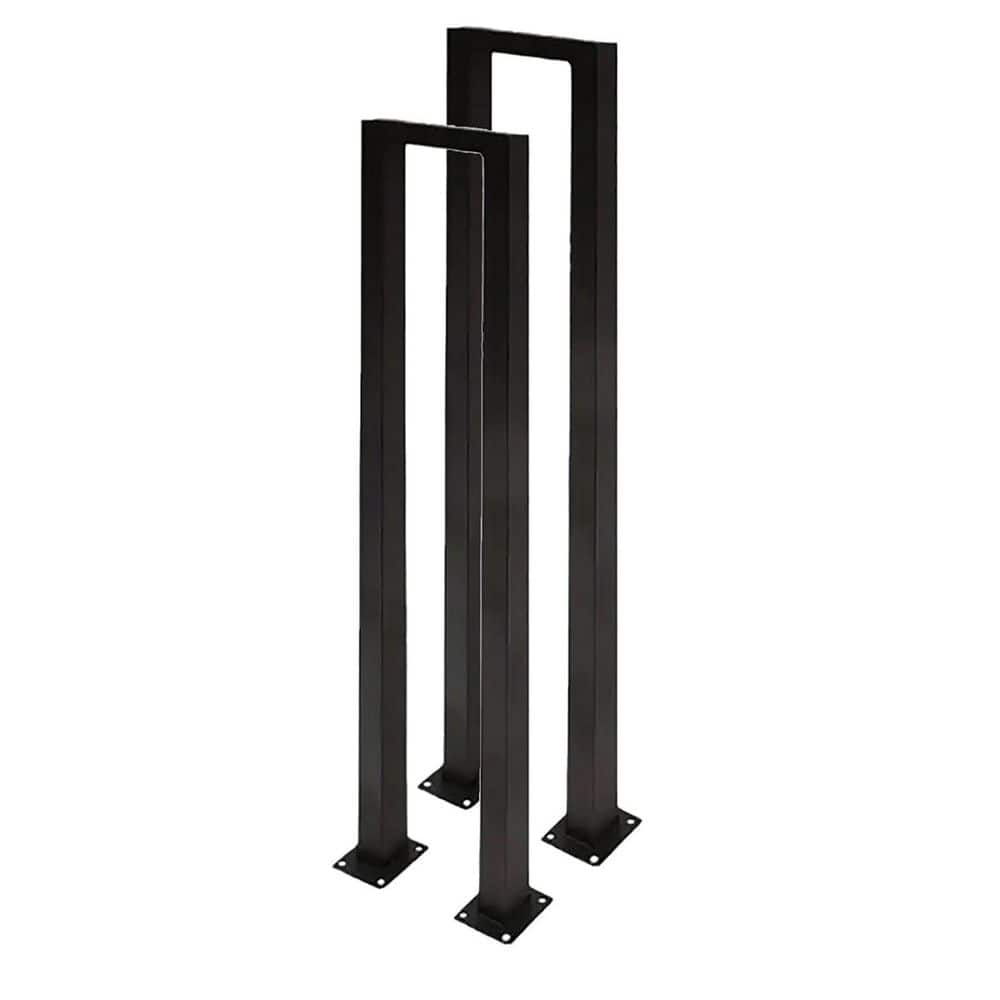 Afoxsos U-Shaped Matte Black Wrought Iron Hand Rail for Indoor Outdoor ...