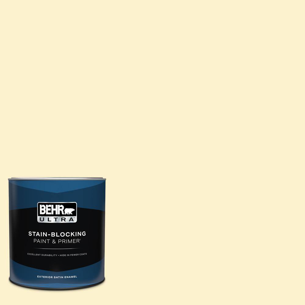 BEHR ULTRA 1 qt. #370A-1 Moon Mist Satin Enamel Exterior Paint & Primer ...