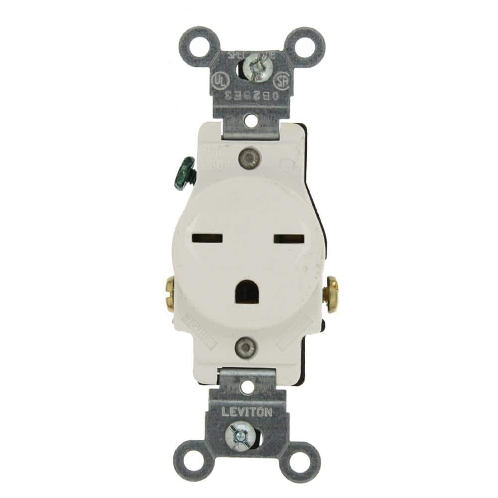 Leviton 15 Amp 250 V NEMA-6-15R Smooth Face Single Outlet/Receptacle ...