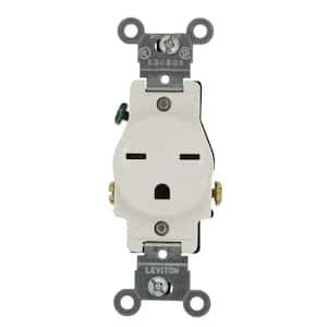 Leviton 20 Amp 250 V Single Outlet/Receptacle, Light Almond (1-Pack ...