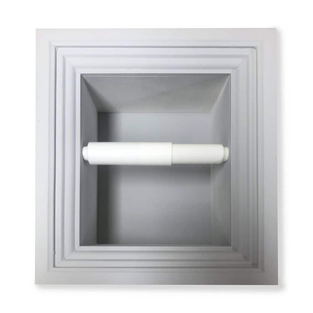 WG Wood Products Recessed Toilet Paper Holder Primed Gray Tripoli Solid ...