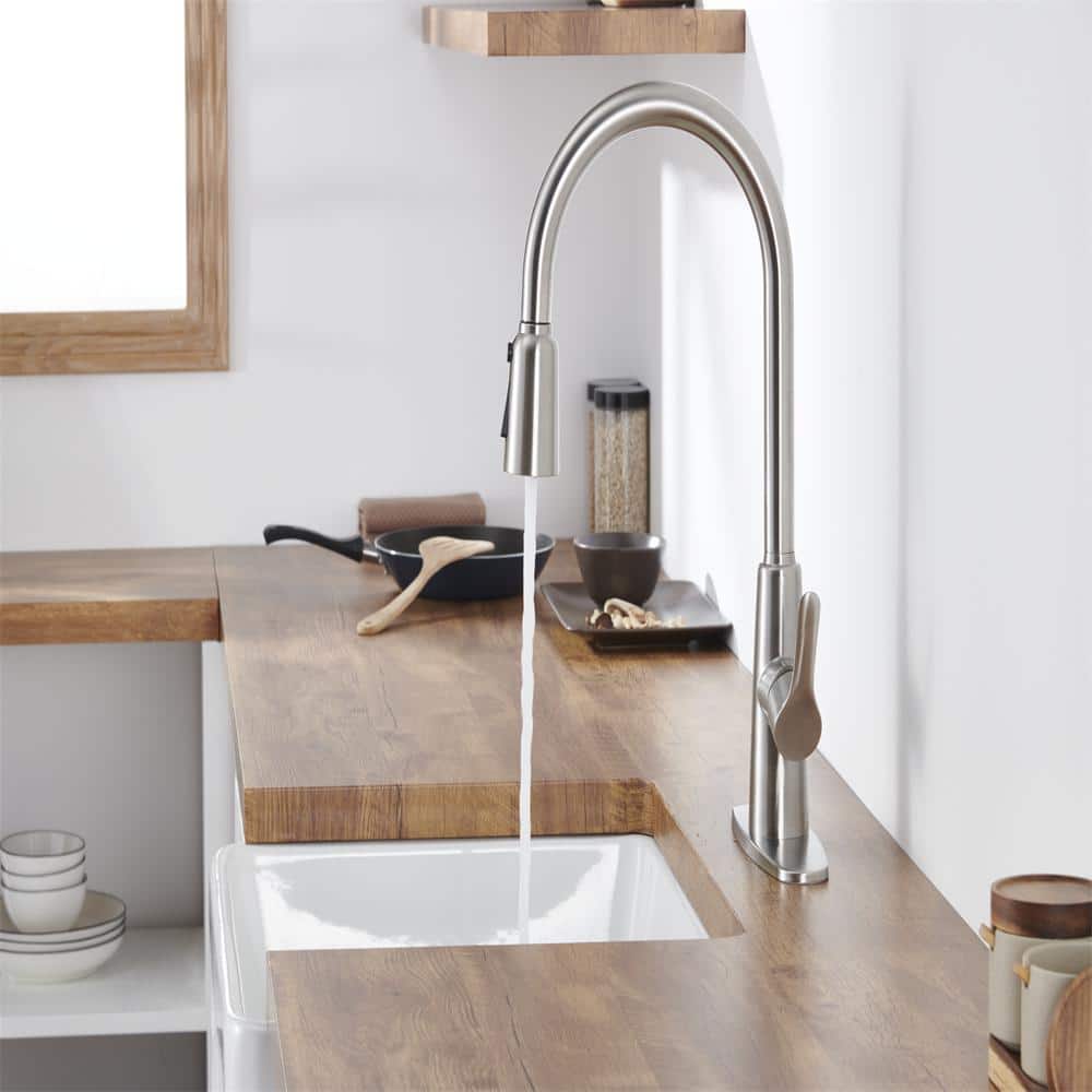 Tahanbath Kitchen Sink Faucet with Pull Out Sprayer Deckplate Included ...