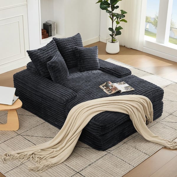 Noble House Cedany Modern Grey Corduroy Polyester Upholstered ...