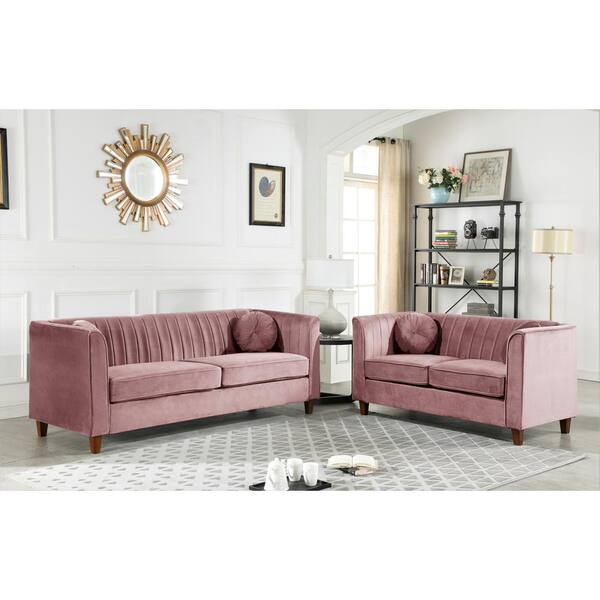 Rose velvet loveseat store