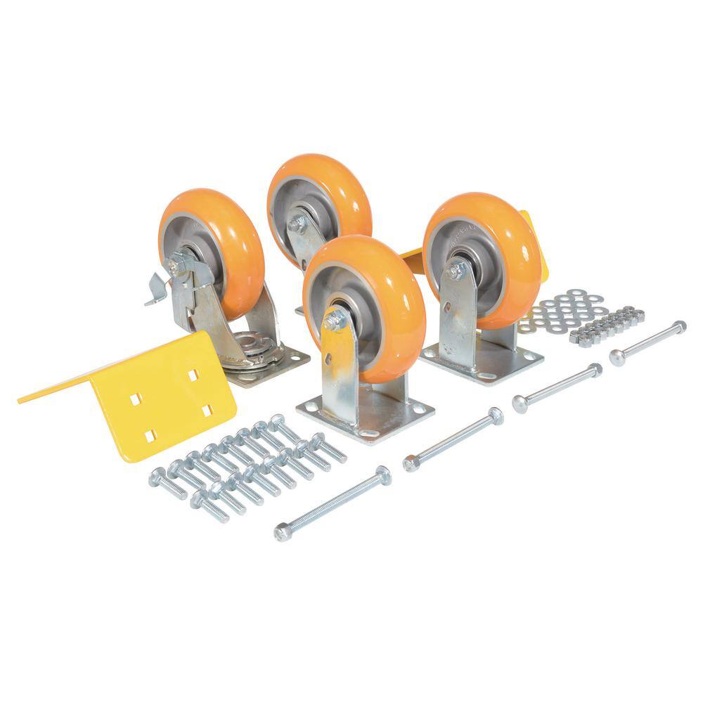 Vestil High Grade Polyurethane Caster Kit 5000# H-CK4-C13C - The Home Depot
