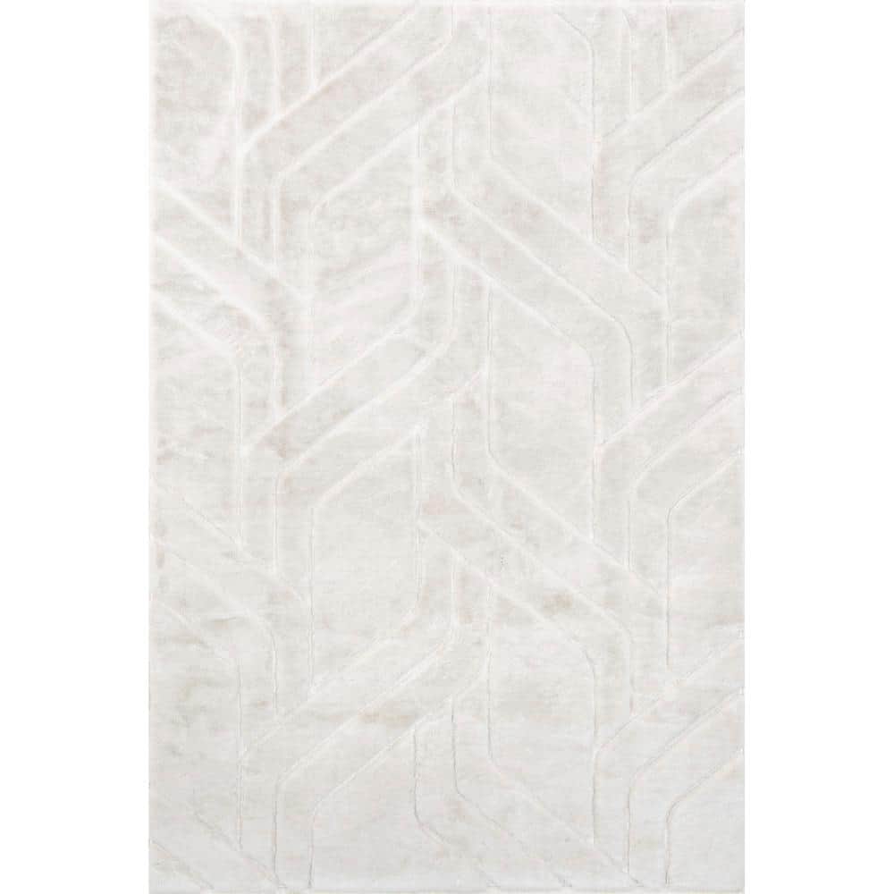 nuLOOM Indie White 8 ft. x 10 ft. Solid Area Rug BIWR02A-76096 - The ...