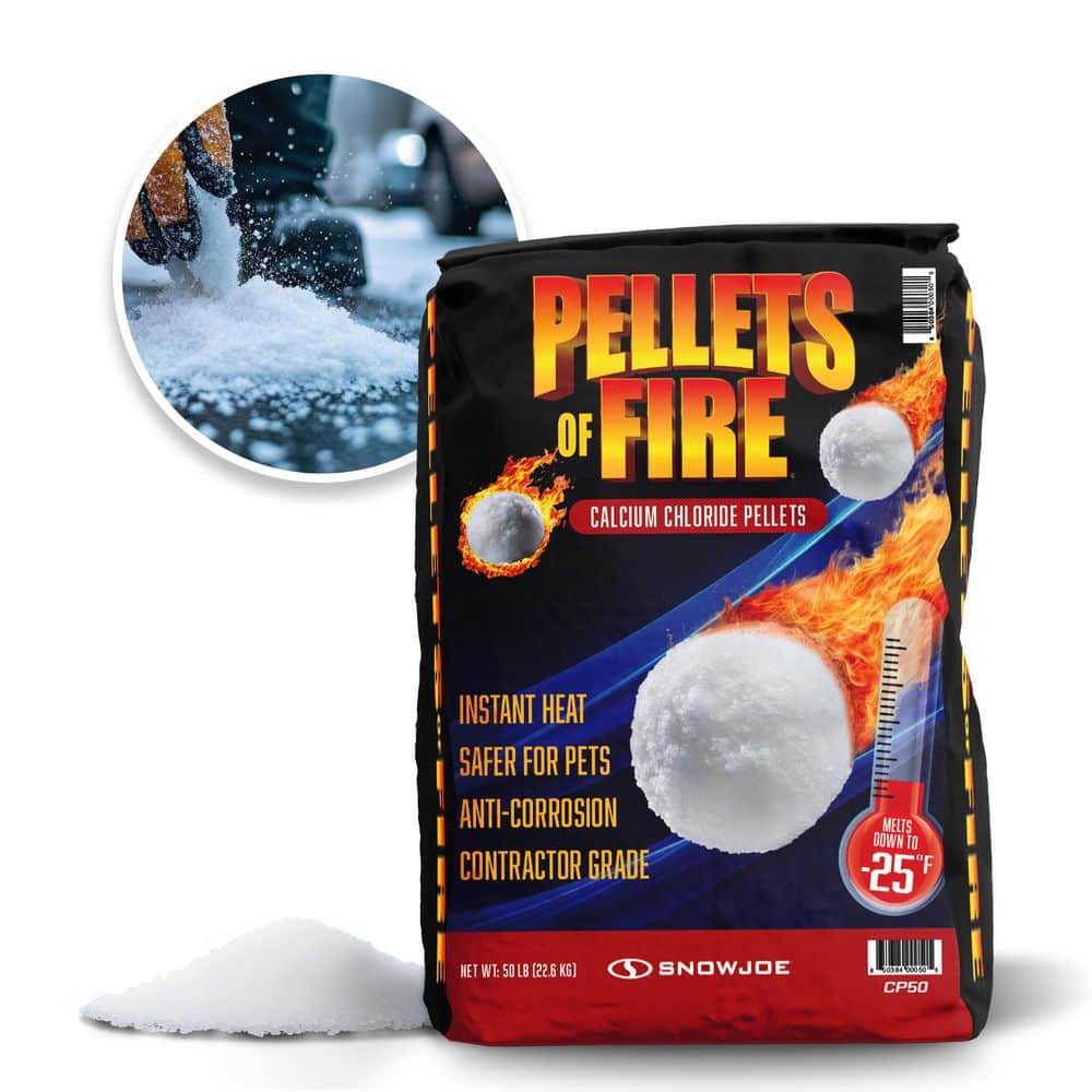 Pellets of Fire 50 Lb. Calcium Chloride Blend Ice and Snow Melt Plus ...