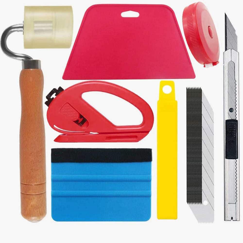6-Piece Wallpaper Smoothing Tools Kit with Felt Seam Roller, Squeegee ...