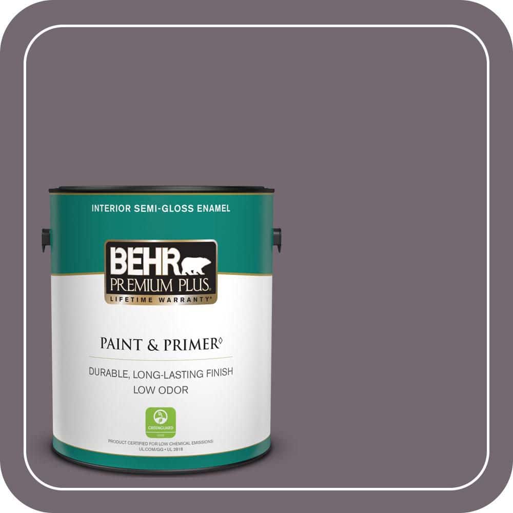 BEHR PREMIUM PLUS 1 gal. #MQ1-33 Sultry Smoke Semi-Gloss Enamel Low ...