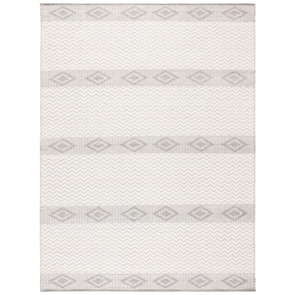 SAFAVIEH Natura 8 ft. x 10 ft. Ivory/Black Diamond Chevron Area Rug ...