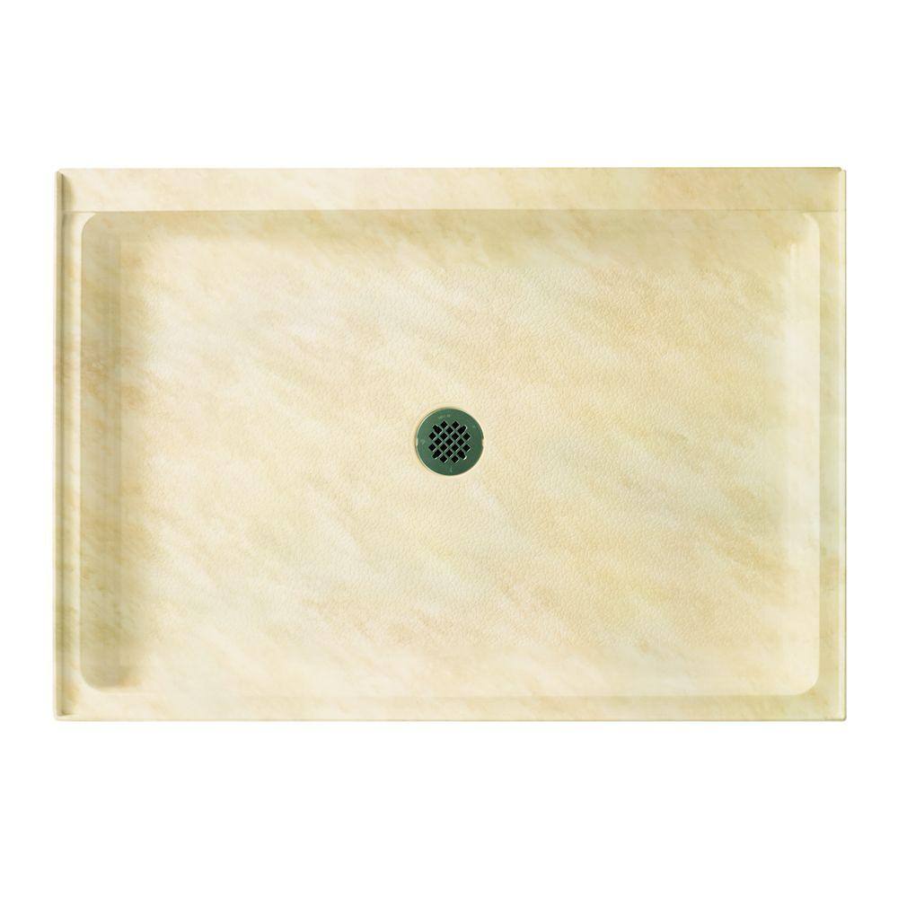 Swan Swanstone 48 in. L x 32 in. W Alcove Shower Pan Base with Center ...