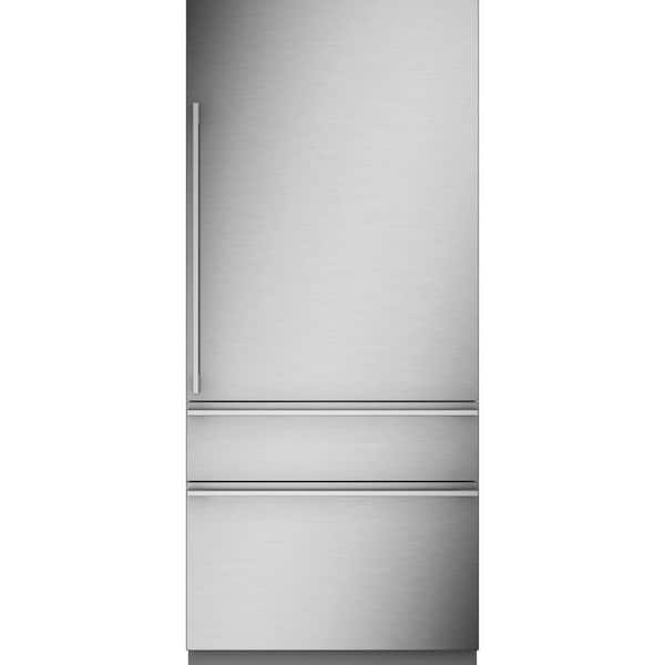 GE 36 in. W 20.2 cu. ft. Built-In Integrated Bottom Freezer with Right ...