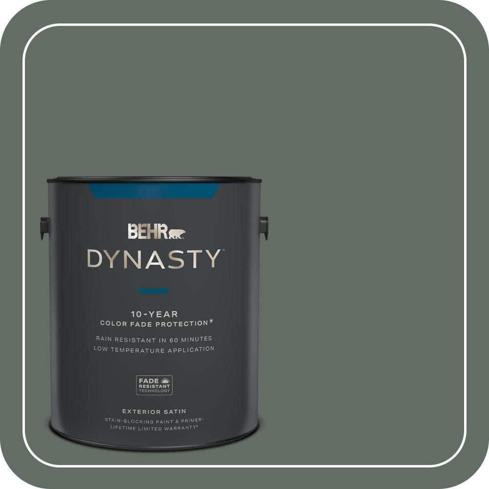 BEHR DYNASTY 1 gal. #700F-6 Dense Shrub Satin Enamel Exterior Stain ...