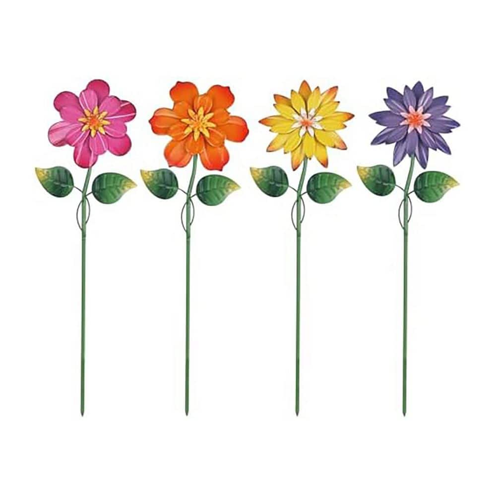 Justincity 19 Inch Pink Yellow Purple Orange Metal Flower Decorative ...