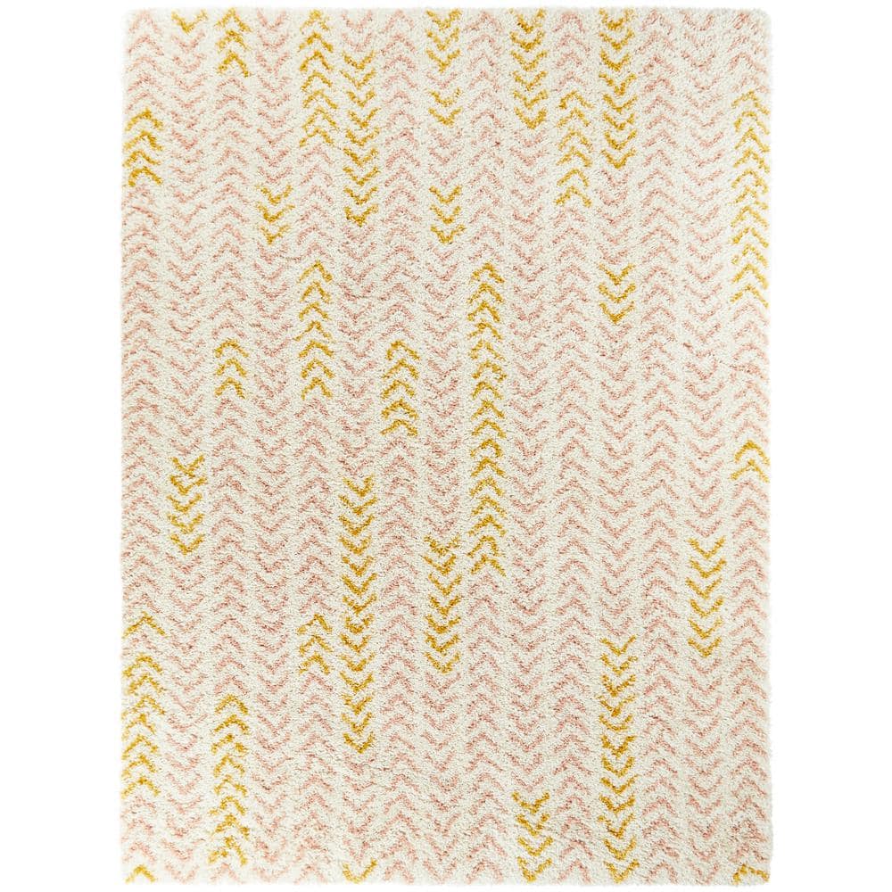 BALTA Elena Pink 5 ft. x 7 ft. Arrow Transitional Area Rug 3006013 ...