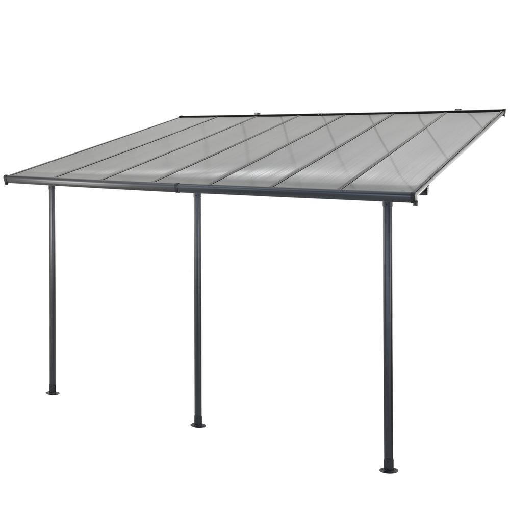 SUNVIVI 13.125 ft. x 9.5 ft. x 9.83 ft. High-Grade Aluminum Attached ...