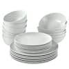 Over and Back Organic white 24 piece casual bone white porcelain ...