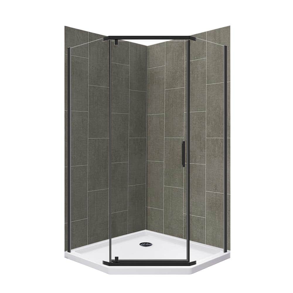 CRAFT + MAIN Cove 38 in. L x 38 in. W x 78 in. H Corner Shower Stall ...
