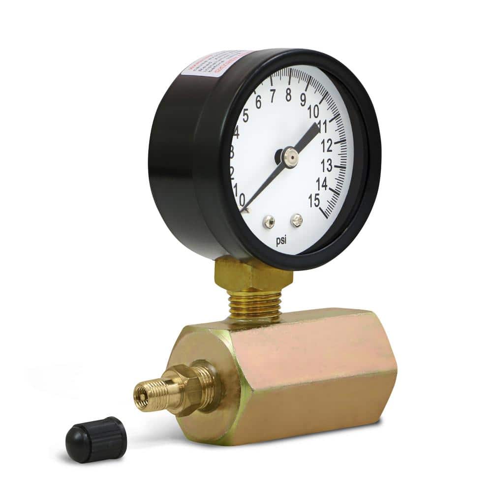 PLUMBFLEX 0-15 PSI Low Pressure Gas Tester Gauge 3/4 in. FIP Hex Body ...