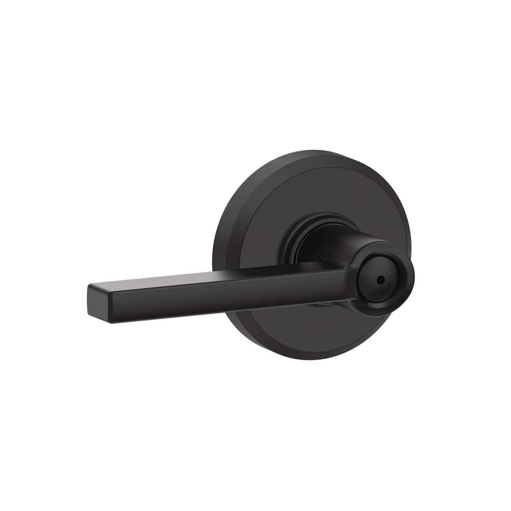 Schlage Latitude Matte Black Privacy Bed/Bath Door Handle F40 G LAT 622 ...