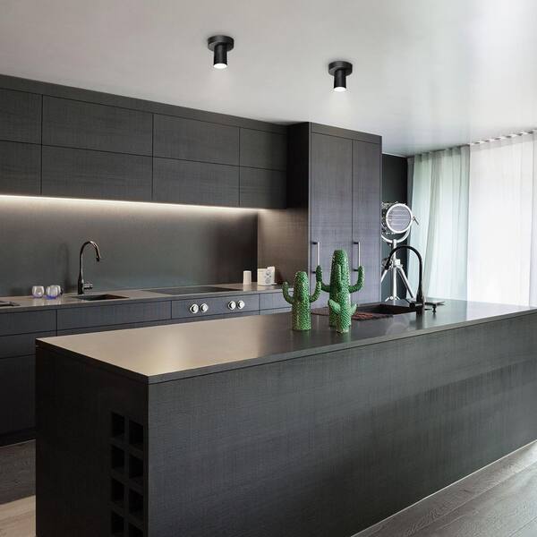 Globe Electric 4.5 in. Matte Black Integrated LED Flexible Track Light ...