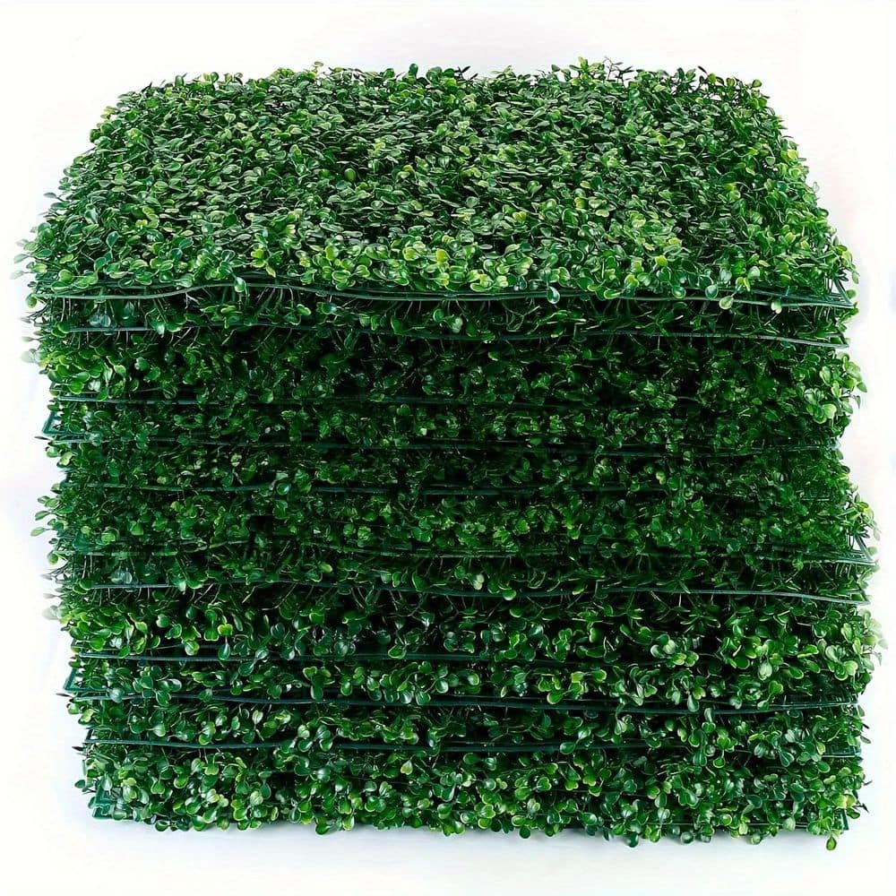 20 in. H x 20 in. W Green Artificial Boxwood Grass Wall 36 Pieces Greenery Wall Boxwood Panels ...