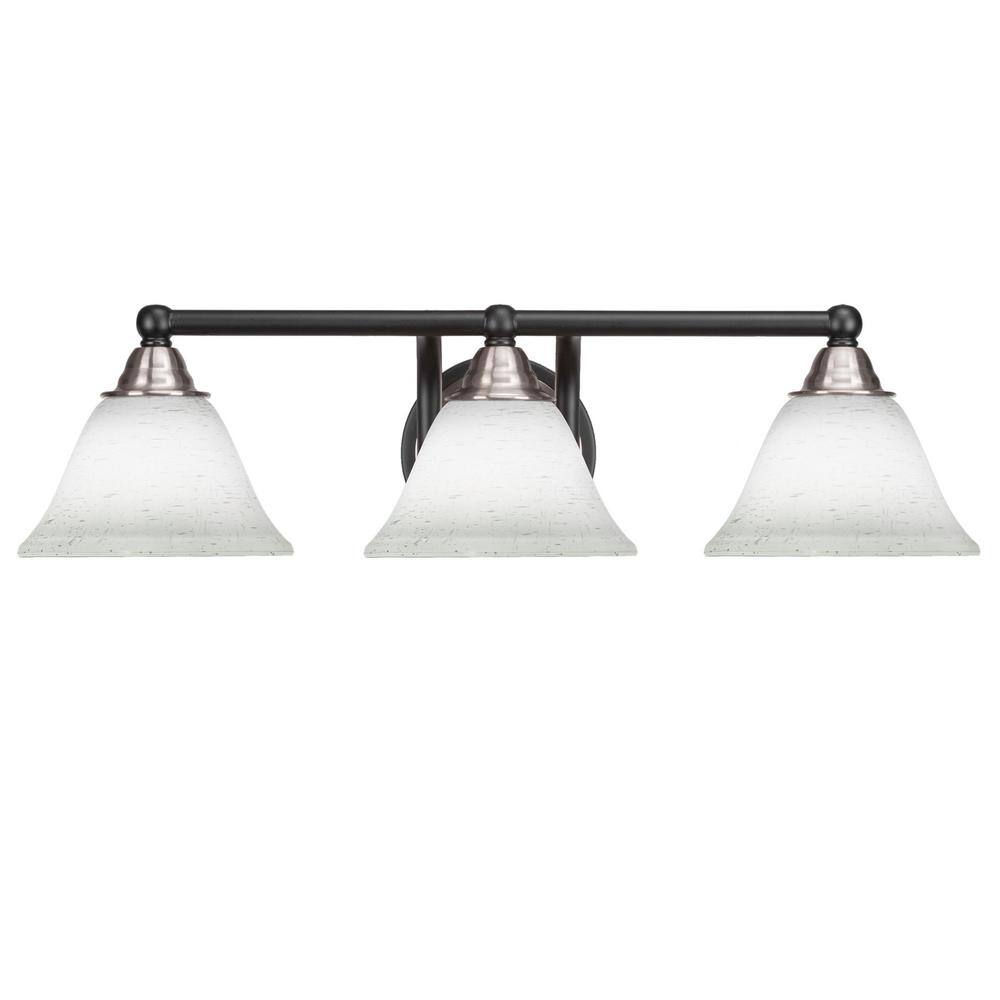 Madison 8.25 in. 3-Light Bath Bar, Matte Black and Brushed Nickel ...
