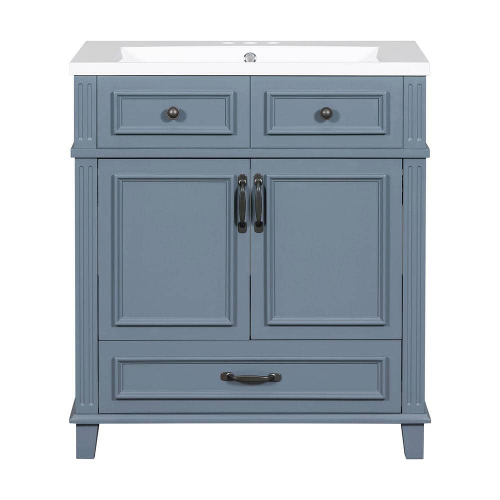 Miscool Ami 30in. W x 18 in. D x 34 in. H Single Sink Freestanding Bath ...