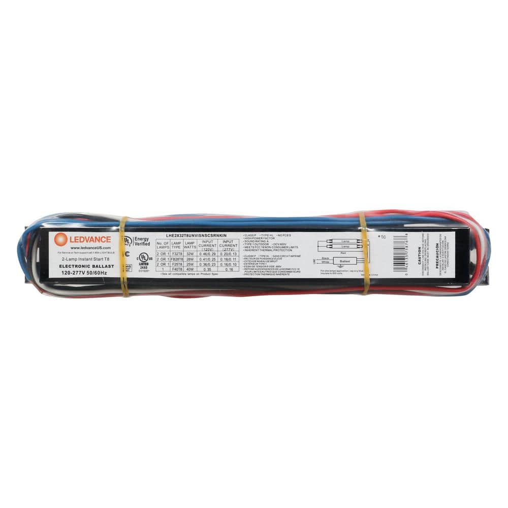 Sylvania 32-Watt 120-Volt 2 Lamp T8 High Efficiency Instant Start ...