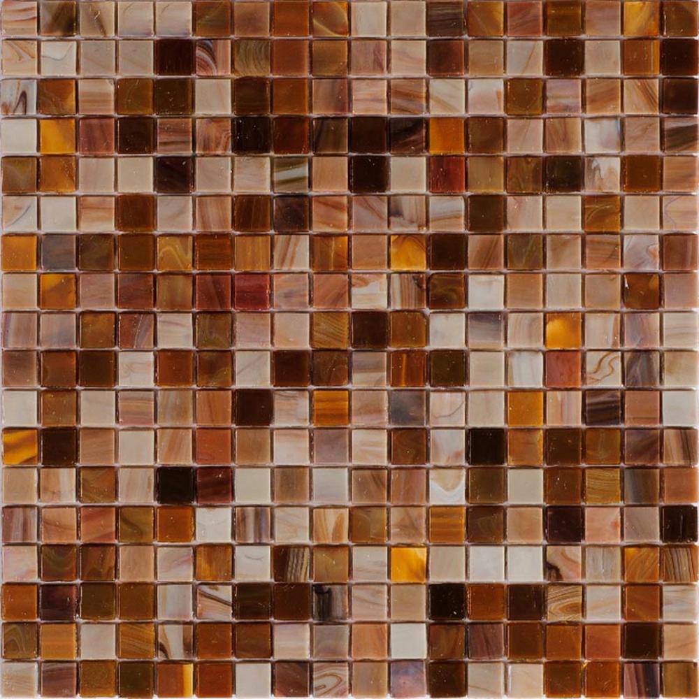 Apollo Tile Skosh 4 x 5 in. Glossy Brown Glass Mosaic Uniform square ...