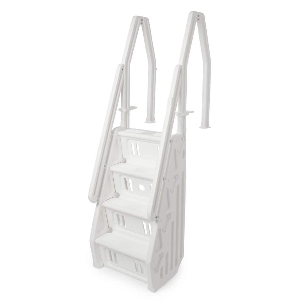The Vinyl Works Deluxe 24 in. Adjustable In Step Ladder for Above ...