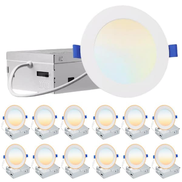 KOAOEIRS 6 in. Slim Adjustable 5CCT Canless Dimmable w/Night Light ...