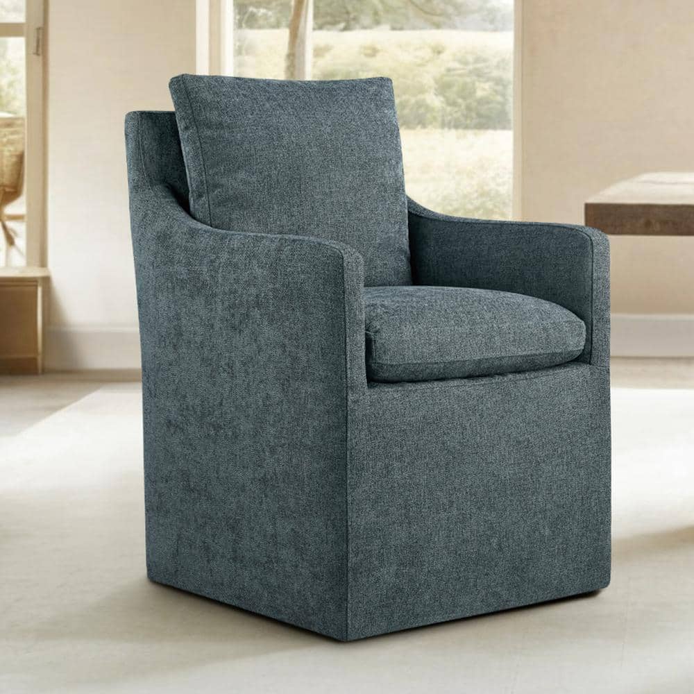 SPRUCE & SPRING Halcyra Blue Fabric Upholstered Dining Chair with ...