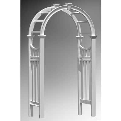 VITA 49"L x 24"W x 88"H Florence Vinyl Arbor, White, VA68133 VA68133