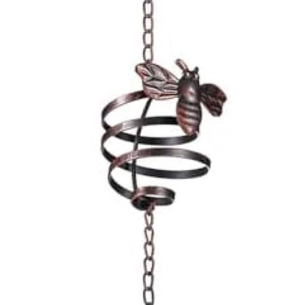 Phewnyzo Iron Rain Chains Bee Spiral 8.5 ft. Length Replacement ...