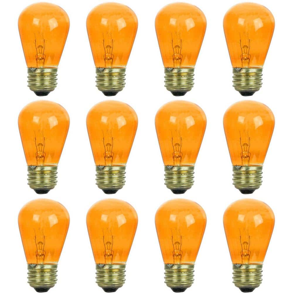 Sunlite 11-Watt S14 Incandescent Dimmable Transparent Orange Party ...