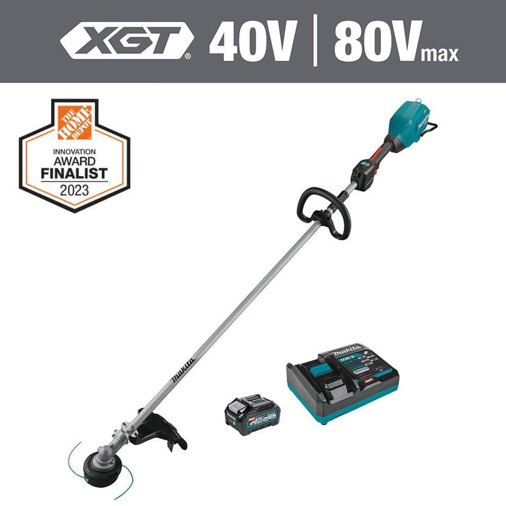 Makita XGT 40V max Brushless Cordless 17 in. String Trimmer Kit (4.0Ah ...
