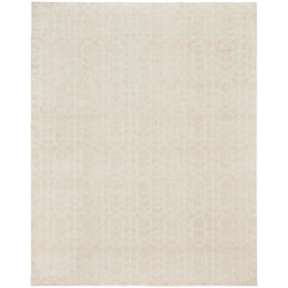 Nourison Washable Charm Ivory 8 ft. x 10 ft. Geometric Contemporary ...