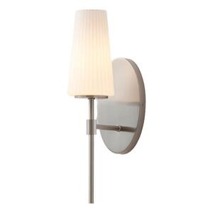KICHLER Joelson 5 in. 1-Light Brushed Nickel Transitional Bathroom Wall ...