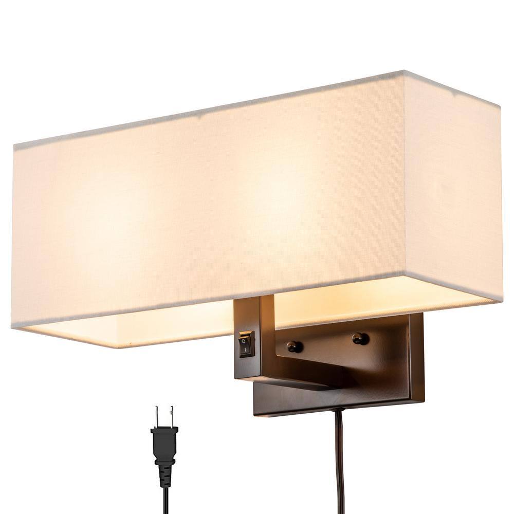 C Cattleya 2-Light Oil-Rubbed Bronze Finish Hardwired and Plug in Wall ...
