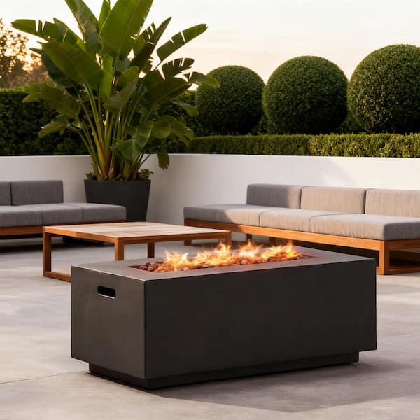Kadehome 40 in. Outdoor 40,000 BTU Rectangular MgO Concrete Propane ...
