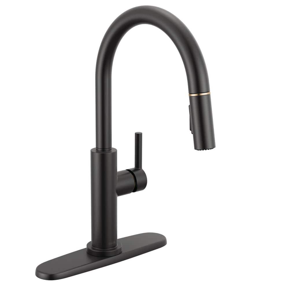 Delta Nicoli Single Handle Pull Down Sprayer Kitchen Faucet in Matte ...