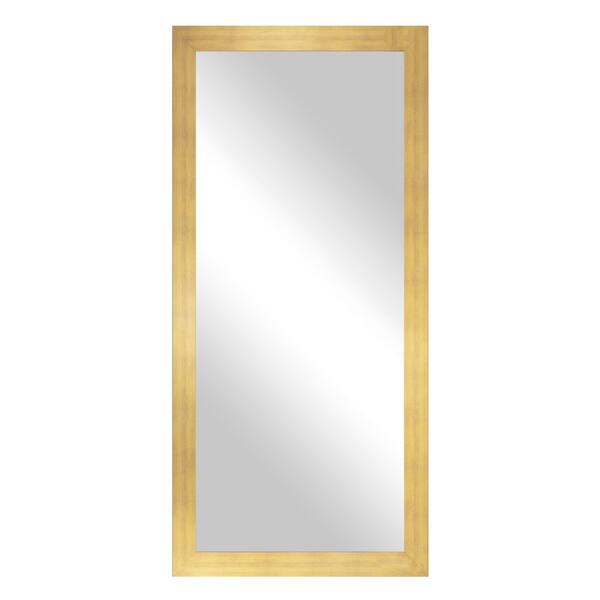 Rayne Mirrors Modern Rustic (56 in. W x 33 in. H) Matte Gold MDF Wide ...