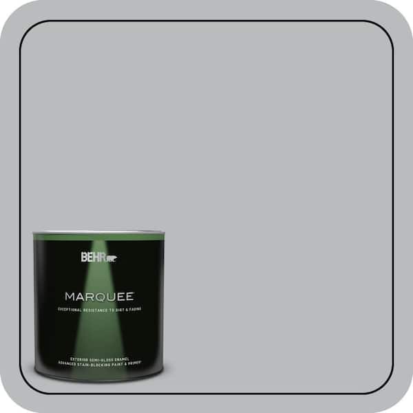 BEHR MARQUEE 1 qt. #PPU18-05 French Silver Semi-Gloss Enamel Exterior ...