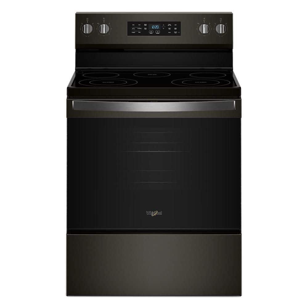 Whirlpool 30 in 5-Element Freestanding Electric Range in Black ...